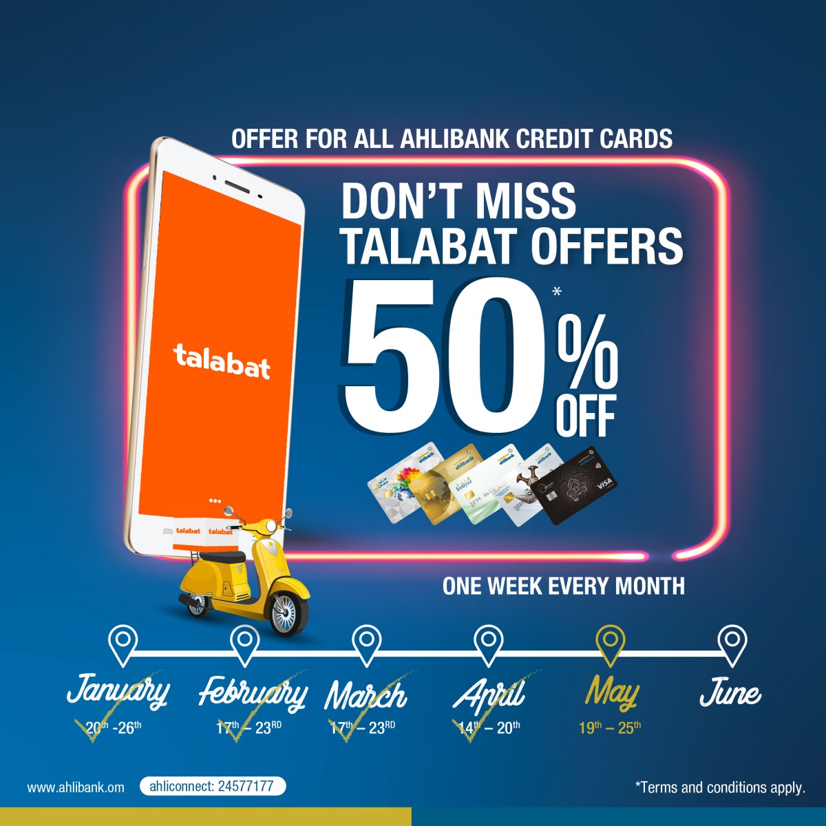 May Offer: 50% Discount On Talabat App For Ahlibank Credit Card Holders ...